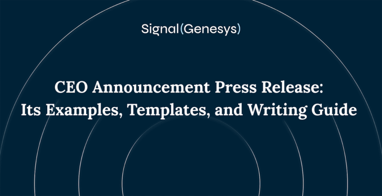 CEO Announcement Press Release: Its Examples, Templates, and Writing ...
